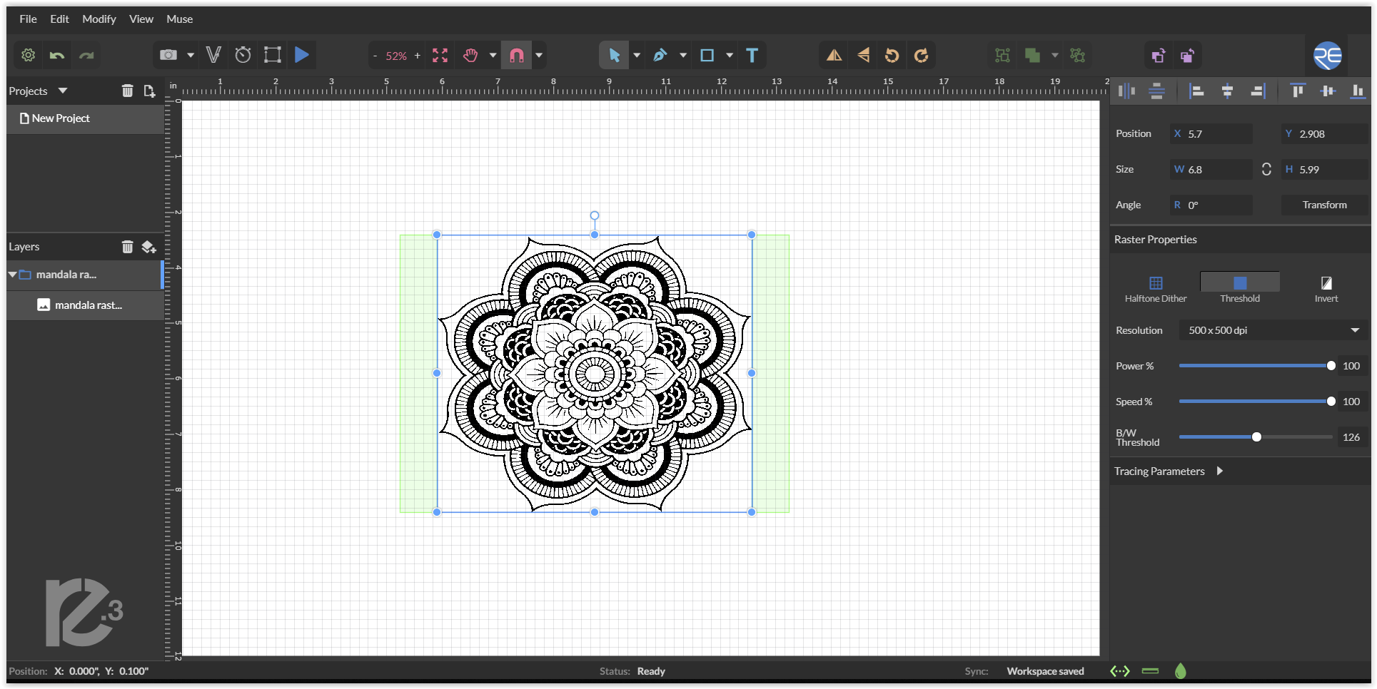 Muse Workflow Laser Settings For Engravings